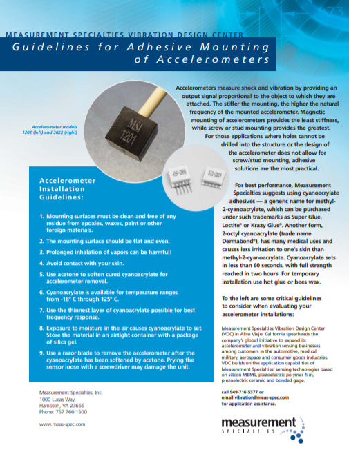 Mounting Guidelines – Adhesive - Durham Instruments
